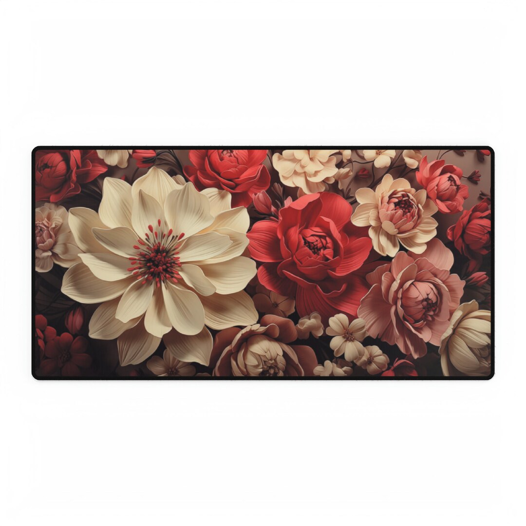 Pink Desk Mat, Flower Desk Mat, Aesthetic Desk Pad, Large Desk Pad ...