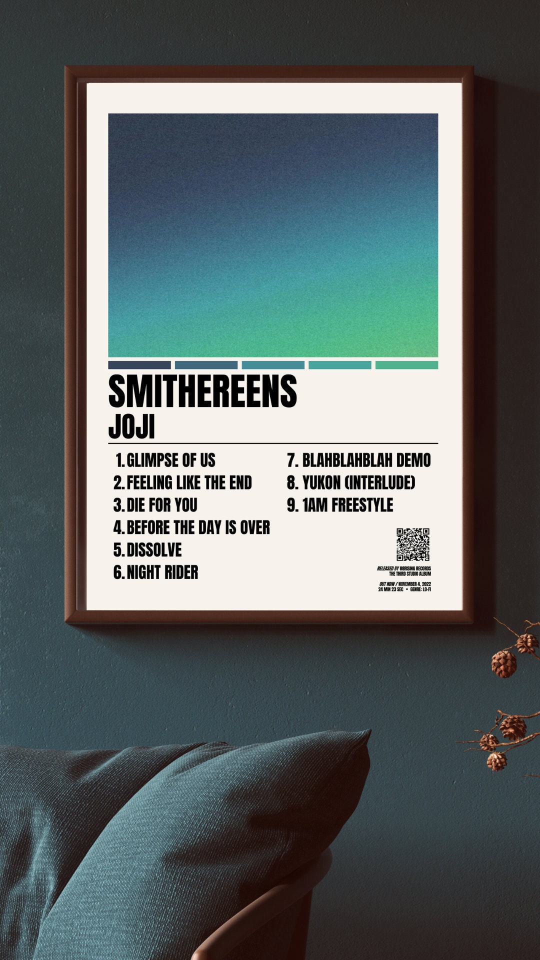 Smithereens Joji Album Cover, Joji Album Poster, Digital Music Poster, Joji 2022 Music ...