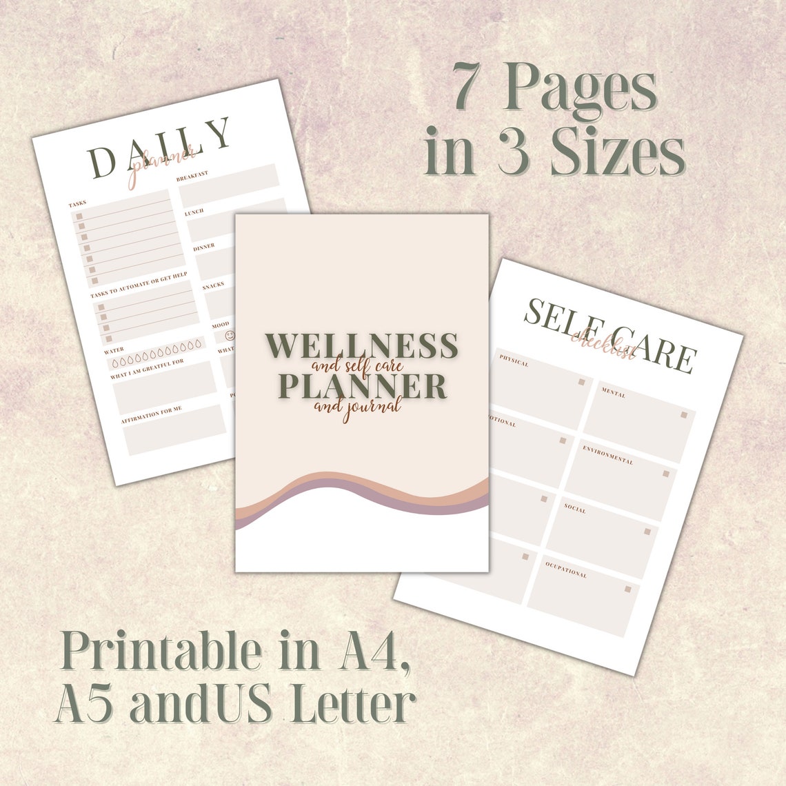 Self Care Journal Wellness Journal Printable Planner - Etsy