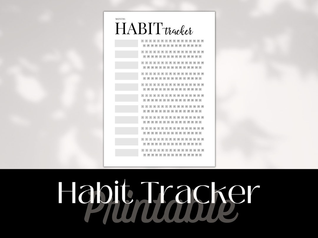 31 Day Habit Tracker Monthly Tracker Printable and Fillable PDF US ...