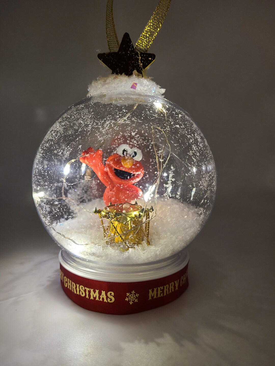 Light up Sesame Street Elmo Snow Globe Ornament. - Etsy