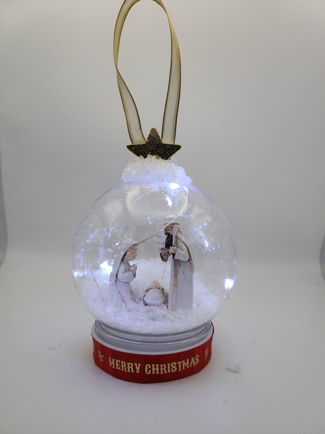 Light up Nativity Snowglobe - Etsy
