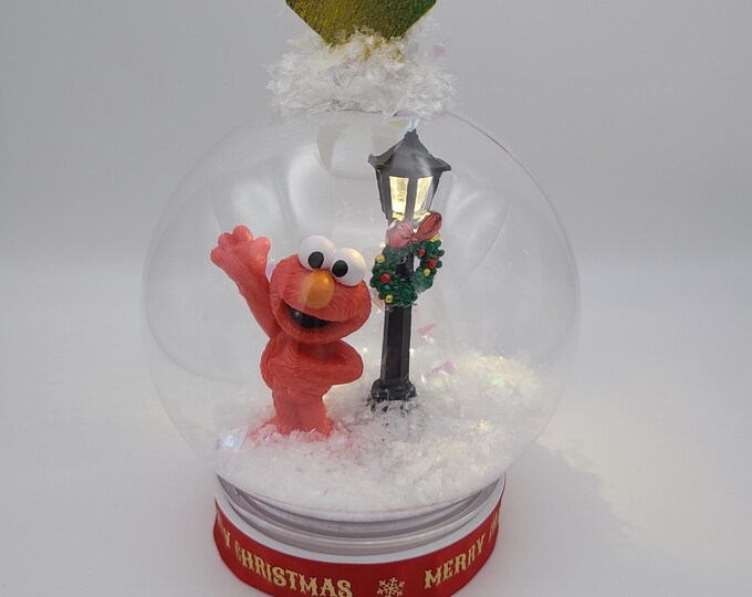 Sesame Street Elmo Light up Snow Globe Ornament - Etsy