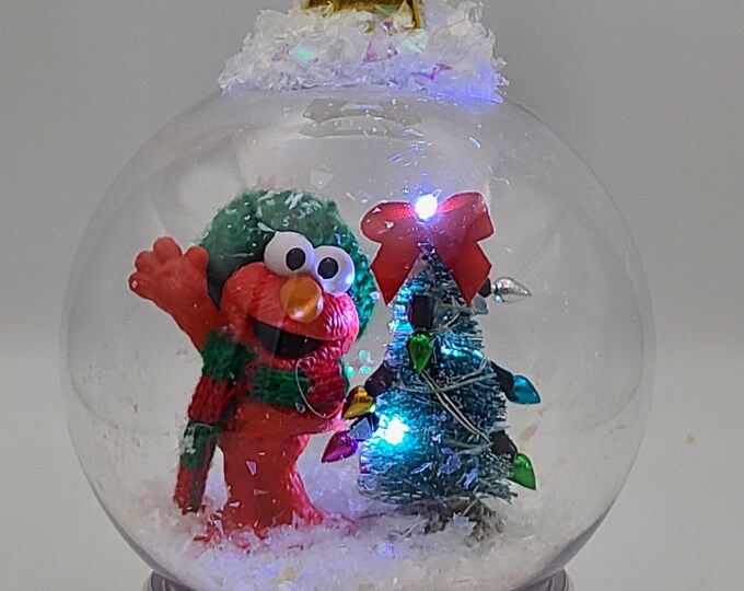 Sesame Street Elmo Snow Globe Ornament. - Etsy