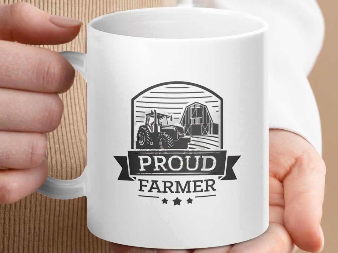 Proud Farmer Coffee Mug Tractor Design Farmer Gift Farm Life Mug ...