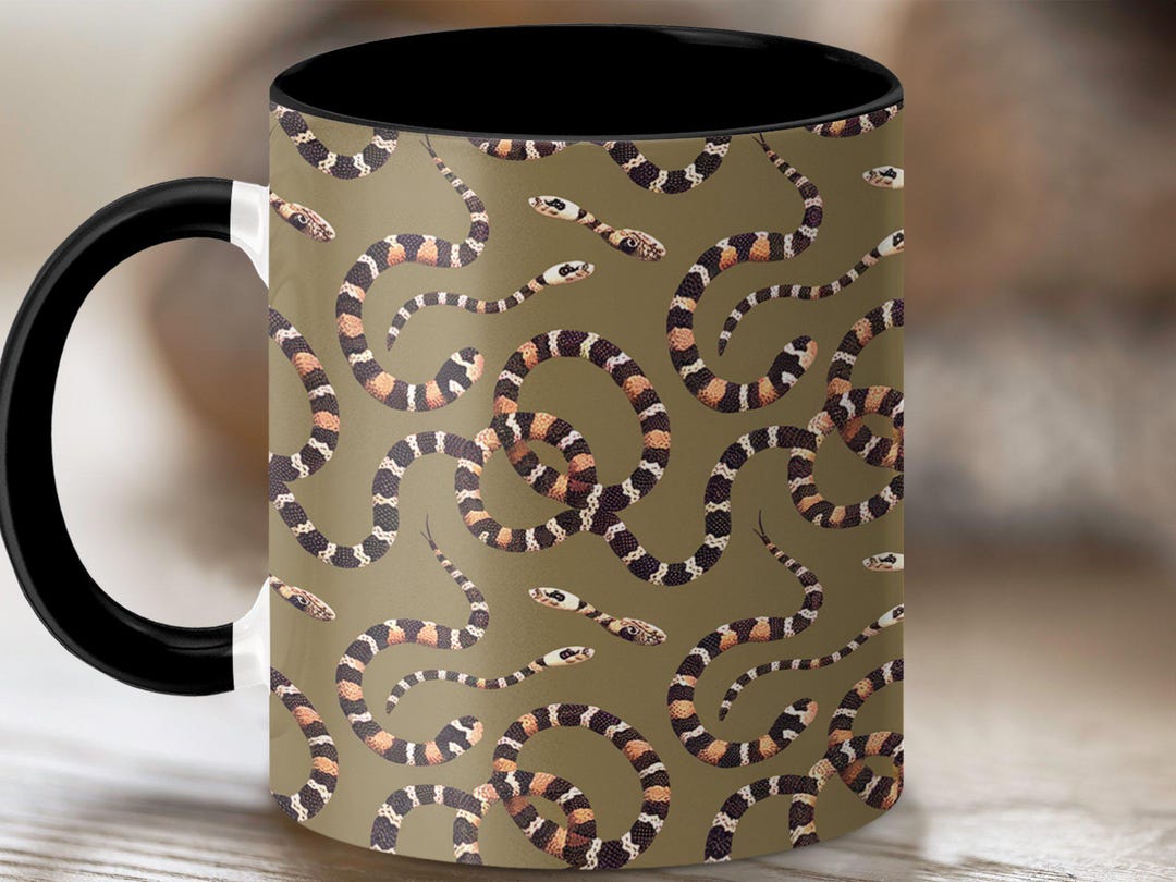 Snake Pattern Mug Reptile Theme Mug Unique Coffee Mug Animal Lover Mug ...