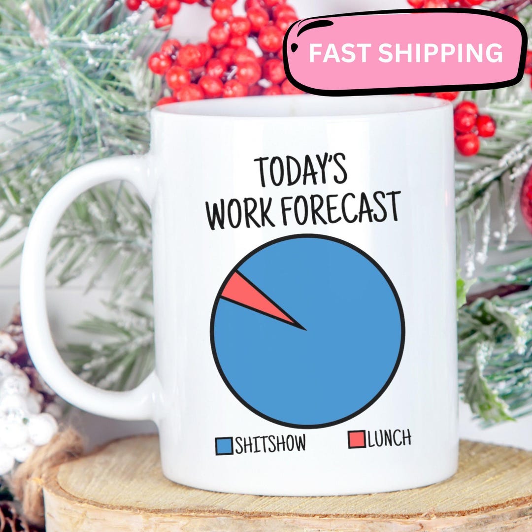 Funny Work Forecast Work Schedule Humor Blue Red Pie Chart Office ...