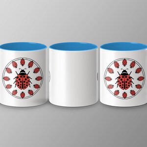 Cute Ladybug Mug, Red and Black Ladybug Design, Fun Coffee Mug, Tea Cup ...