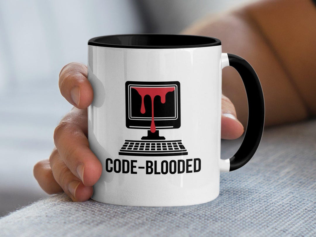 Popular Now CODE-BLOODED Computer Keyboard Geek Gift Programmer Coffee Cup Tech Lover Funny ...