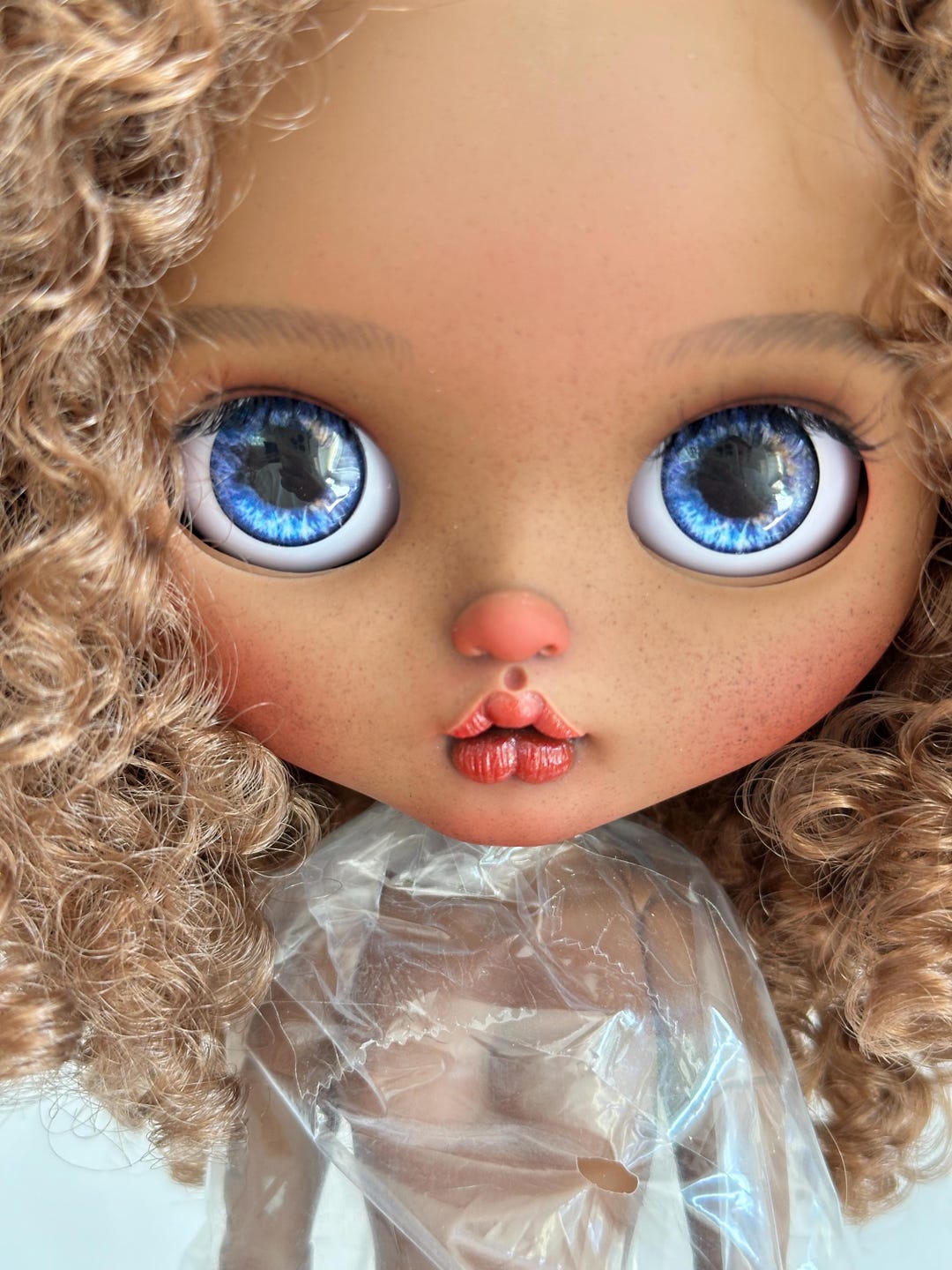 Custom Blythe Doll , Factory Joint Body Fake Base,dark Skin, Come With ...