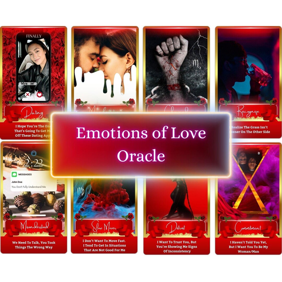 Emotions of Love Oracle Deck (90 Cards) Feelings Exposed | Emotional ...