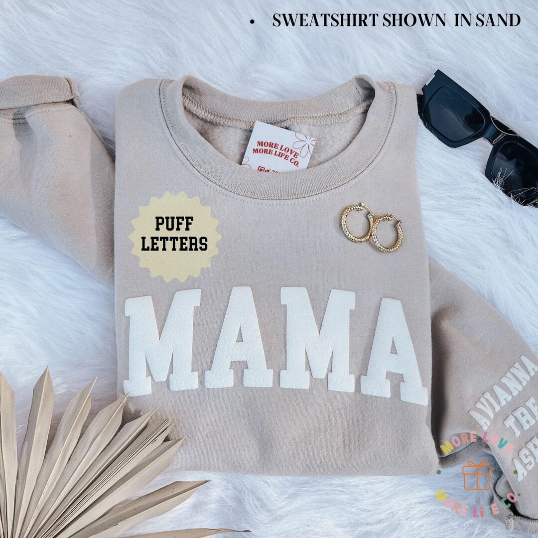 Personalized Mama Sweatshirt With Kid Names on Sleeve, New Mom Gift ...