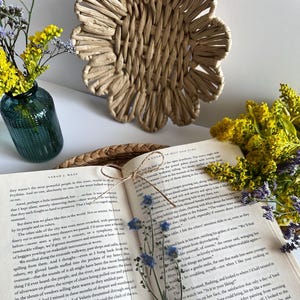 Forget-me-not Bookmark With Bow | Real Dried Flowers | Gift Reader ...