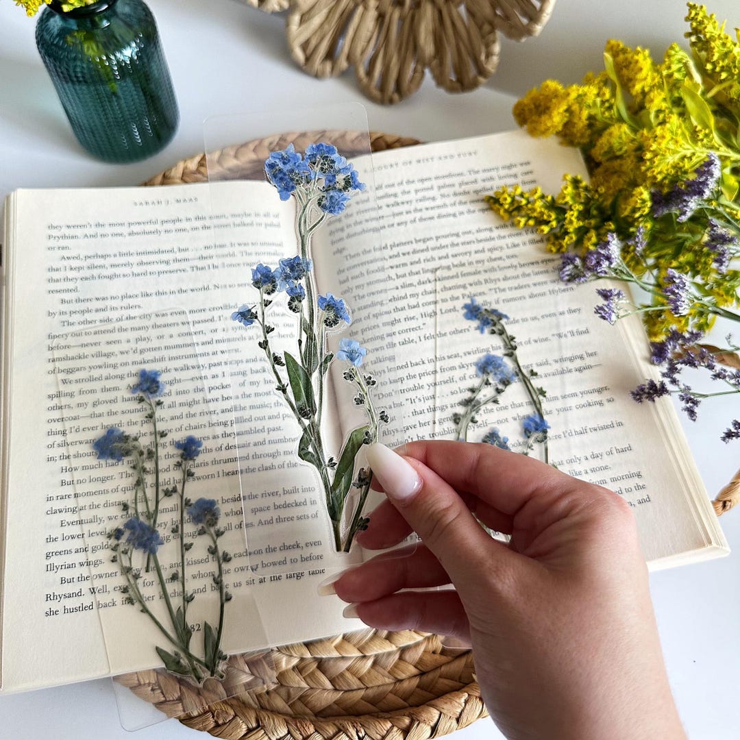 Forget-me-not Bookmark | Real Dried Flowers | Gift for Reader ...