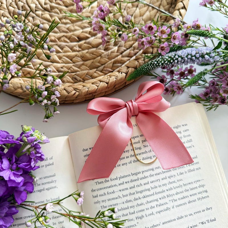 Satin Ribbon Bow Bookmark - Etsy
