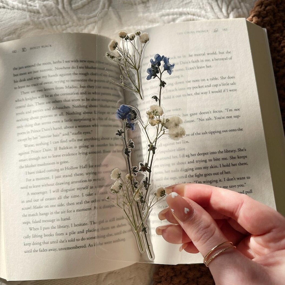 Baby’s Breath and Forget-me-not Bookmark | Bookmark for Women | Book ...