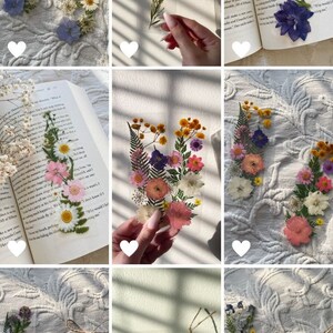 Surprise Pressed Flower Bookmark Set Bookmark for Women Bookmark Set ...