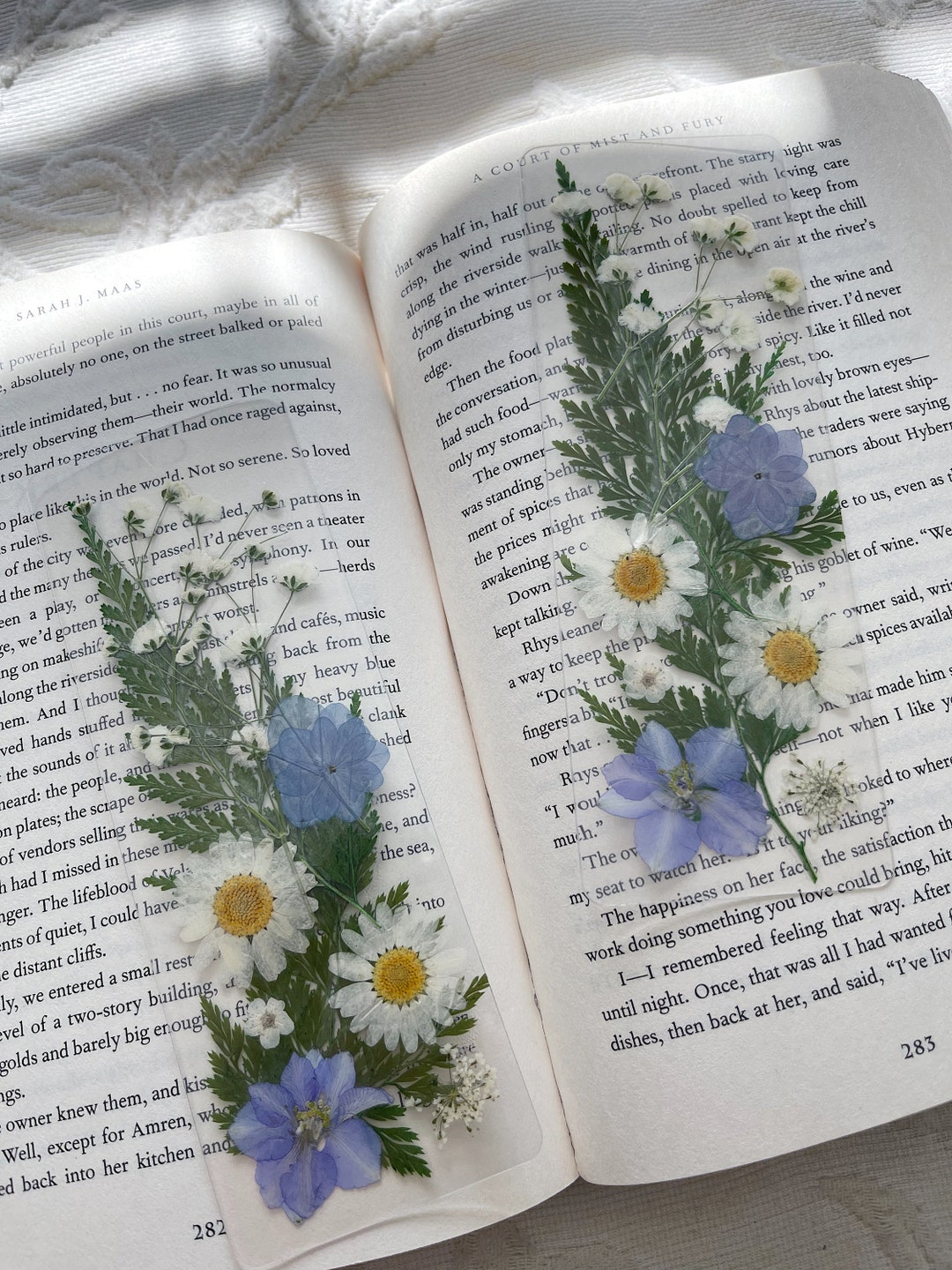 Pressed Flower Bookmark Real Dried Flowers Bookmark for Women Gift for ...