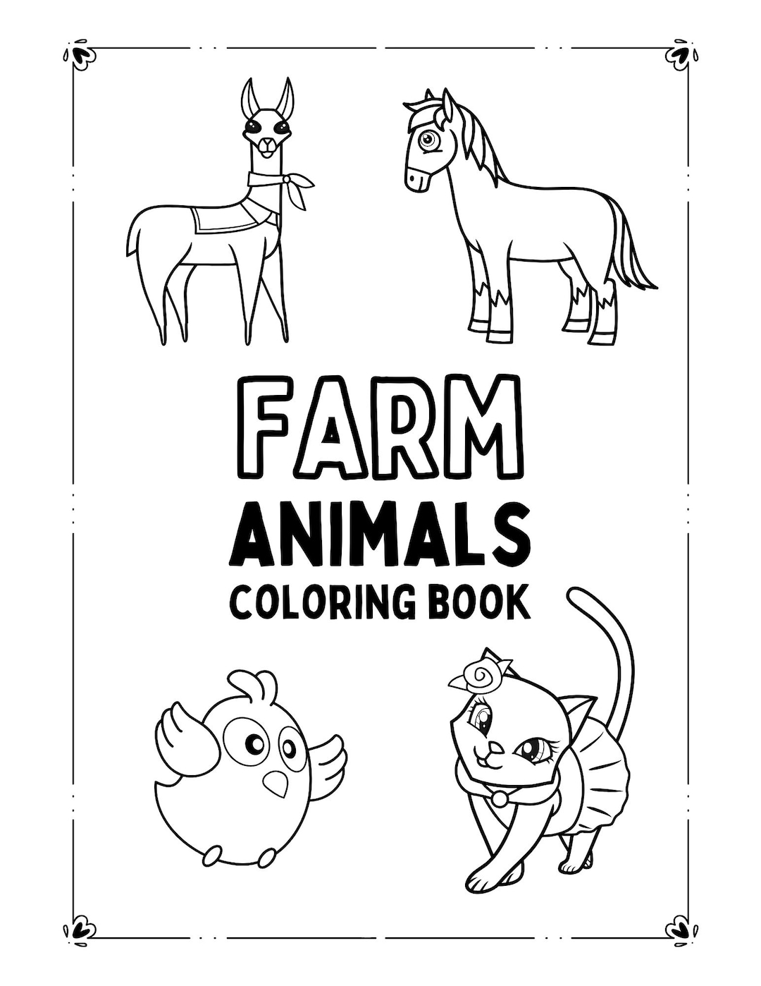 Farm Animal Coloring Book for Kids | Fun & Cute Printable Activity ...