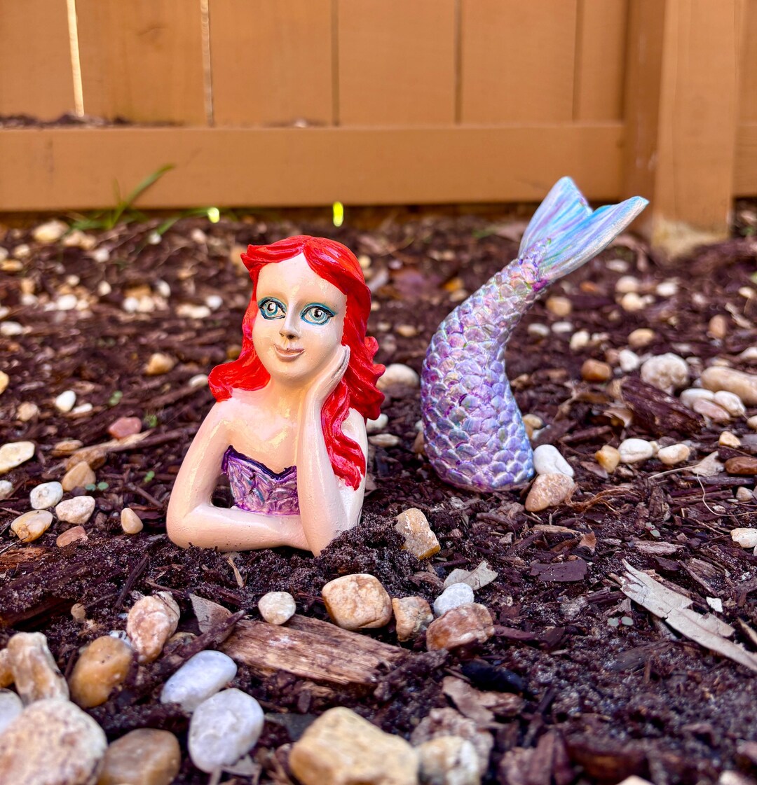 2 Piece Mermaid Figurine With Red Hair - Etsy