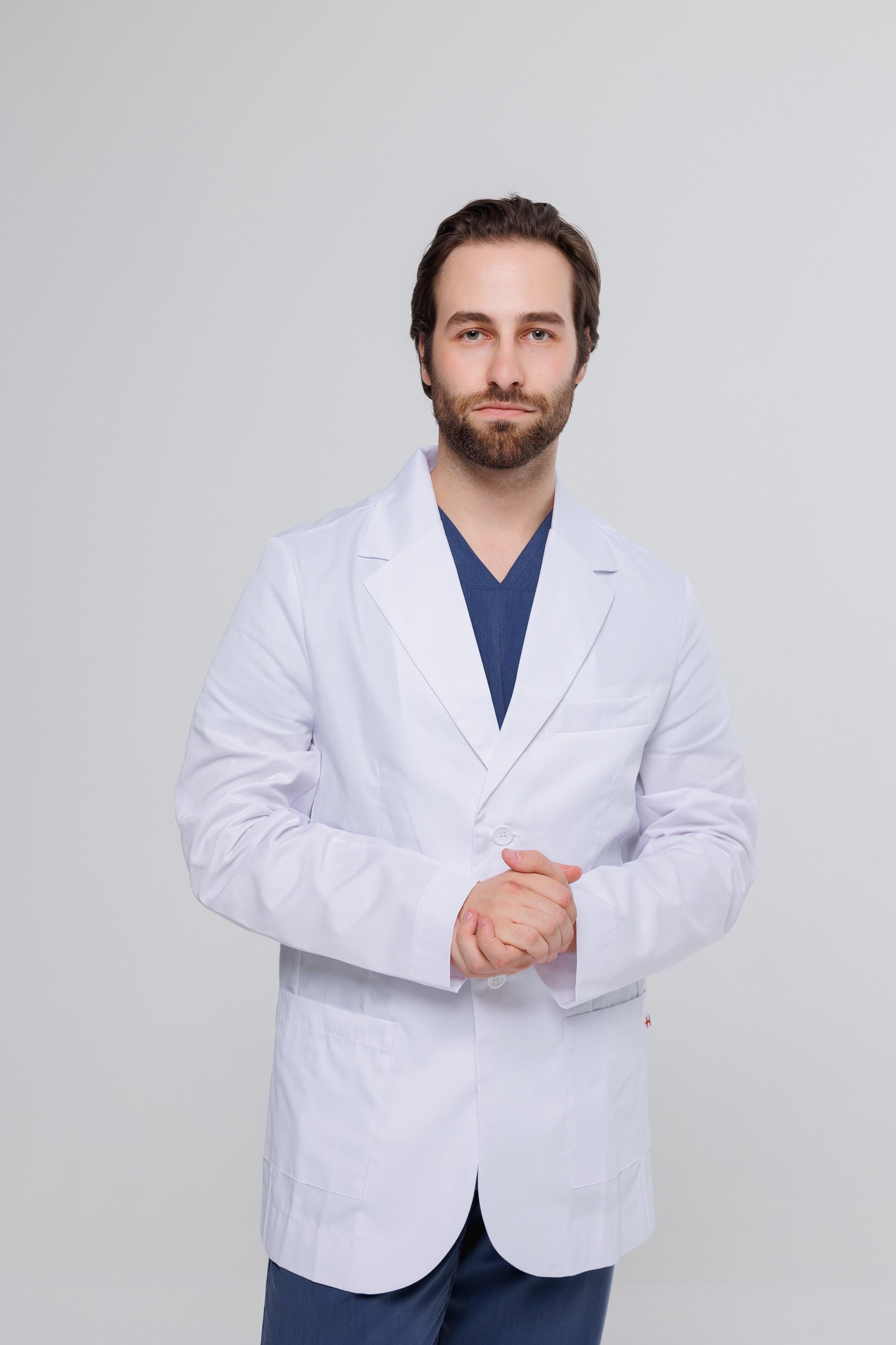 Men's Medical Blazer - Modern Doctor Jacket, Embroidered Cotton Blend ...