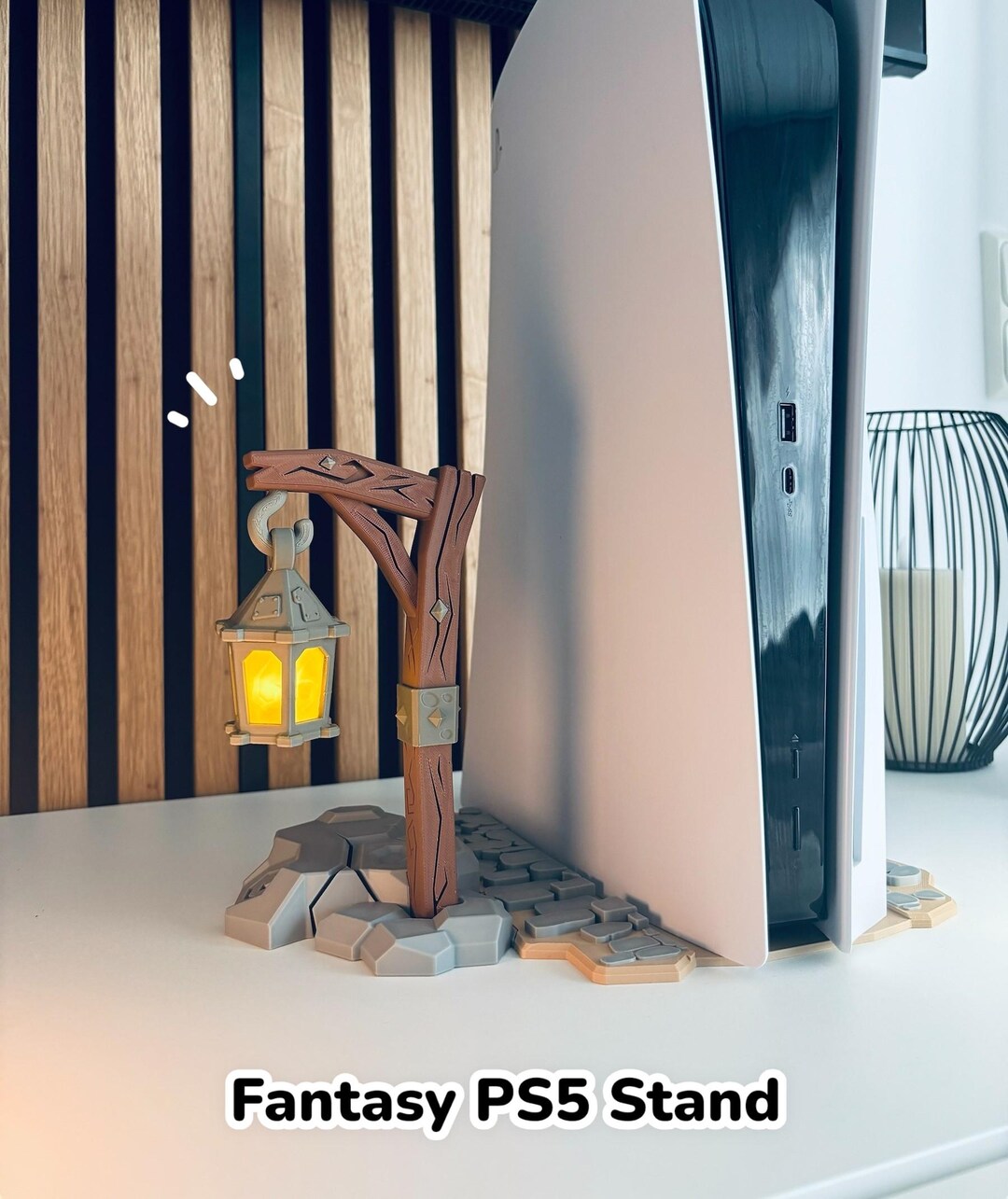 Enchanted PS5 Stand - 3D Printed Stone Road With Swinging Lantern ...