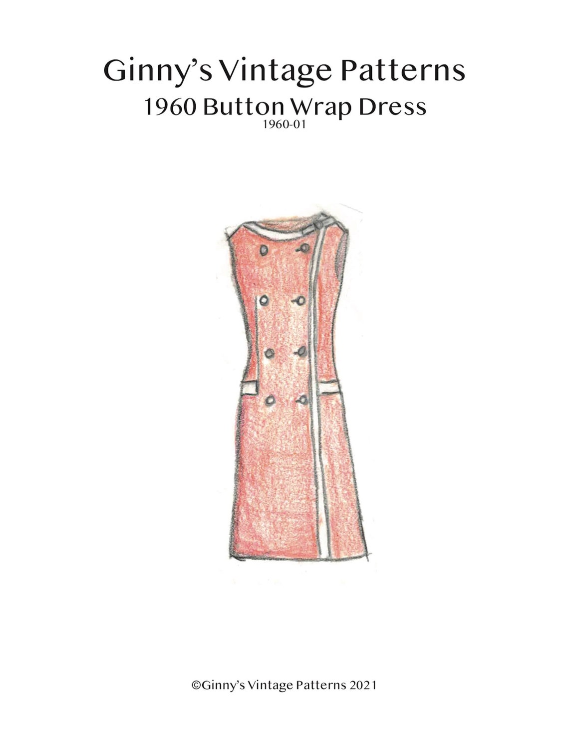 1960 Vintage Wrap Dress Pattern - Etsy Canada