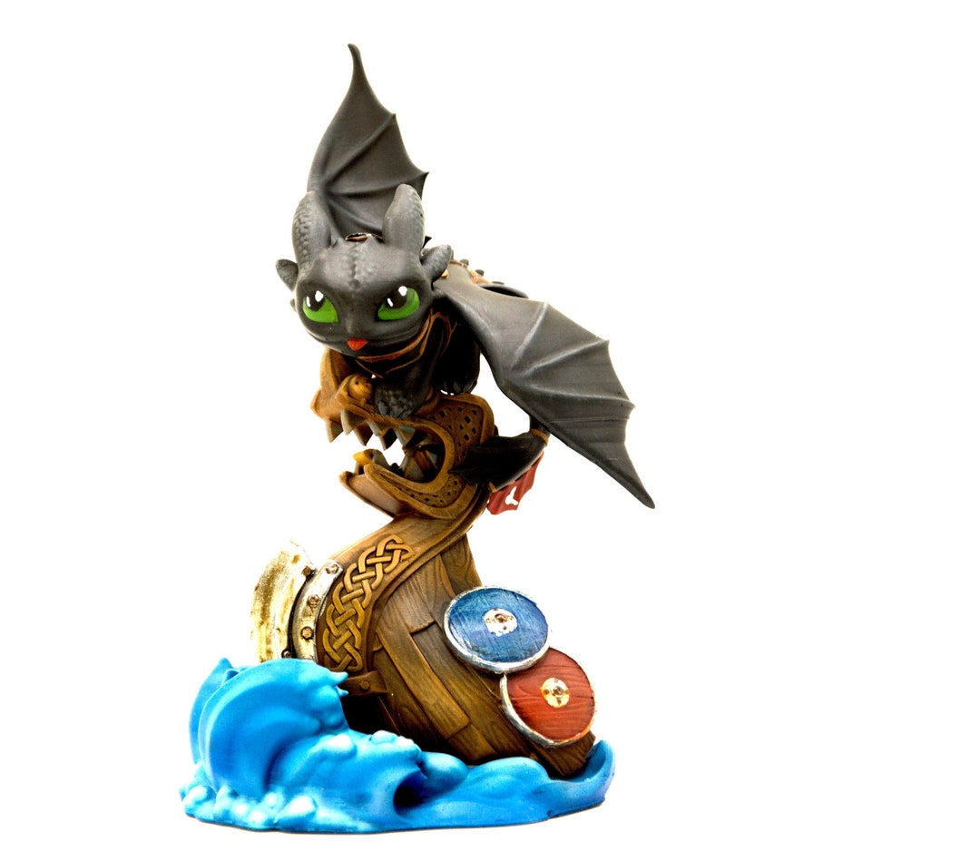 Toothless Chibi 3D Printed Miniature Fan Art How to Train - Etsy Australia