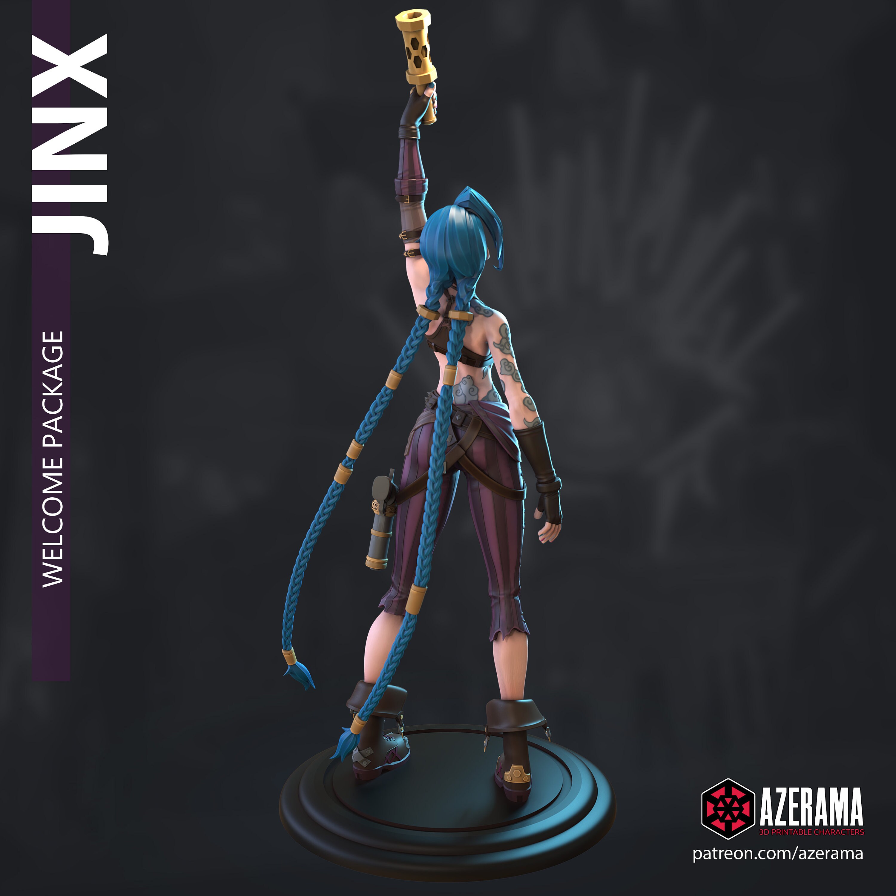 Jinx With Flare 3D Printed Miniature Fan Art Arcane League - Etsy UK