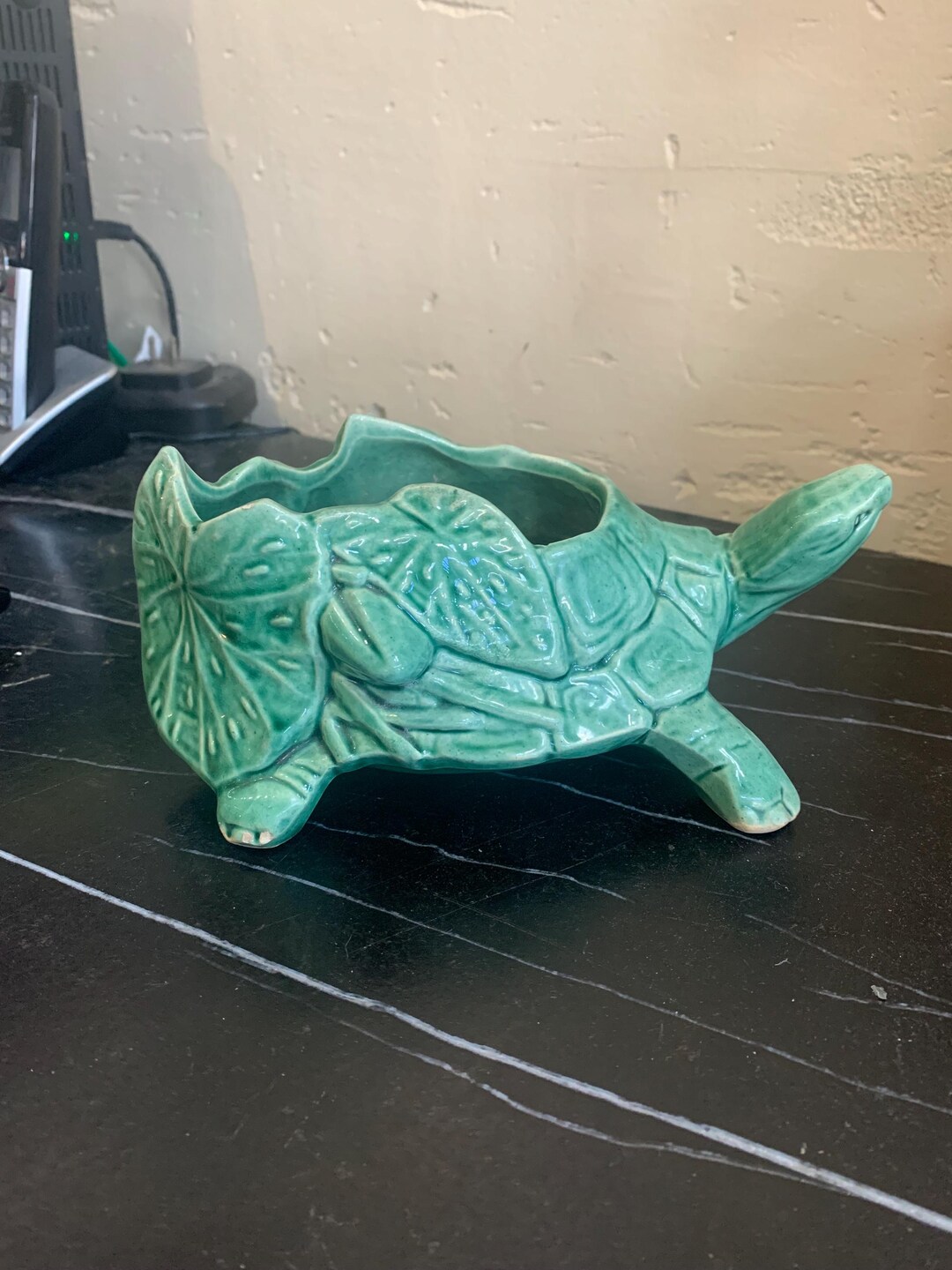 1940s Mccoy Turtle Planter, Mccoy USA, Green, Approximately 8” X 5” X 3 ...