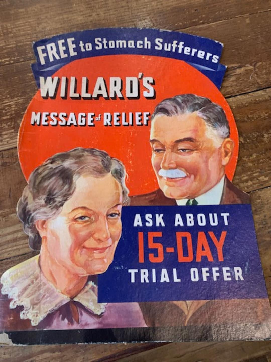 1940s Willard's Stomach Distress Poster/signage, Advertising Poster ...