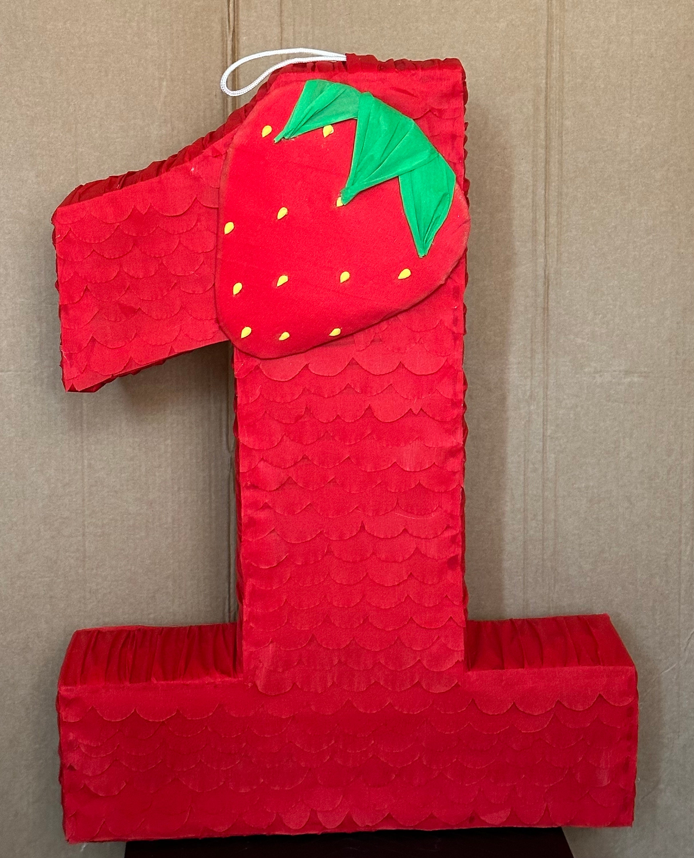 Number 1 Strawberry Piñata - Etsy