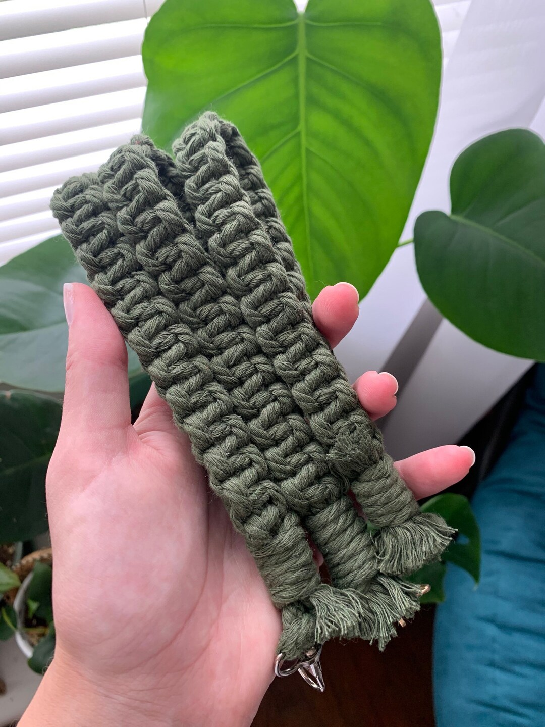 MACRAME KEY Fob-green - Etsy