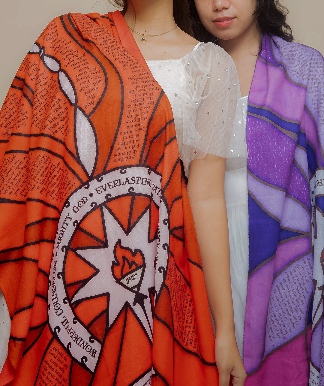 Warm Christian Scarf Star of Bethlehem Advent Elegant Cozy Cashmere ...