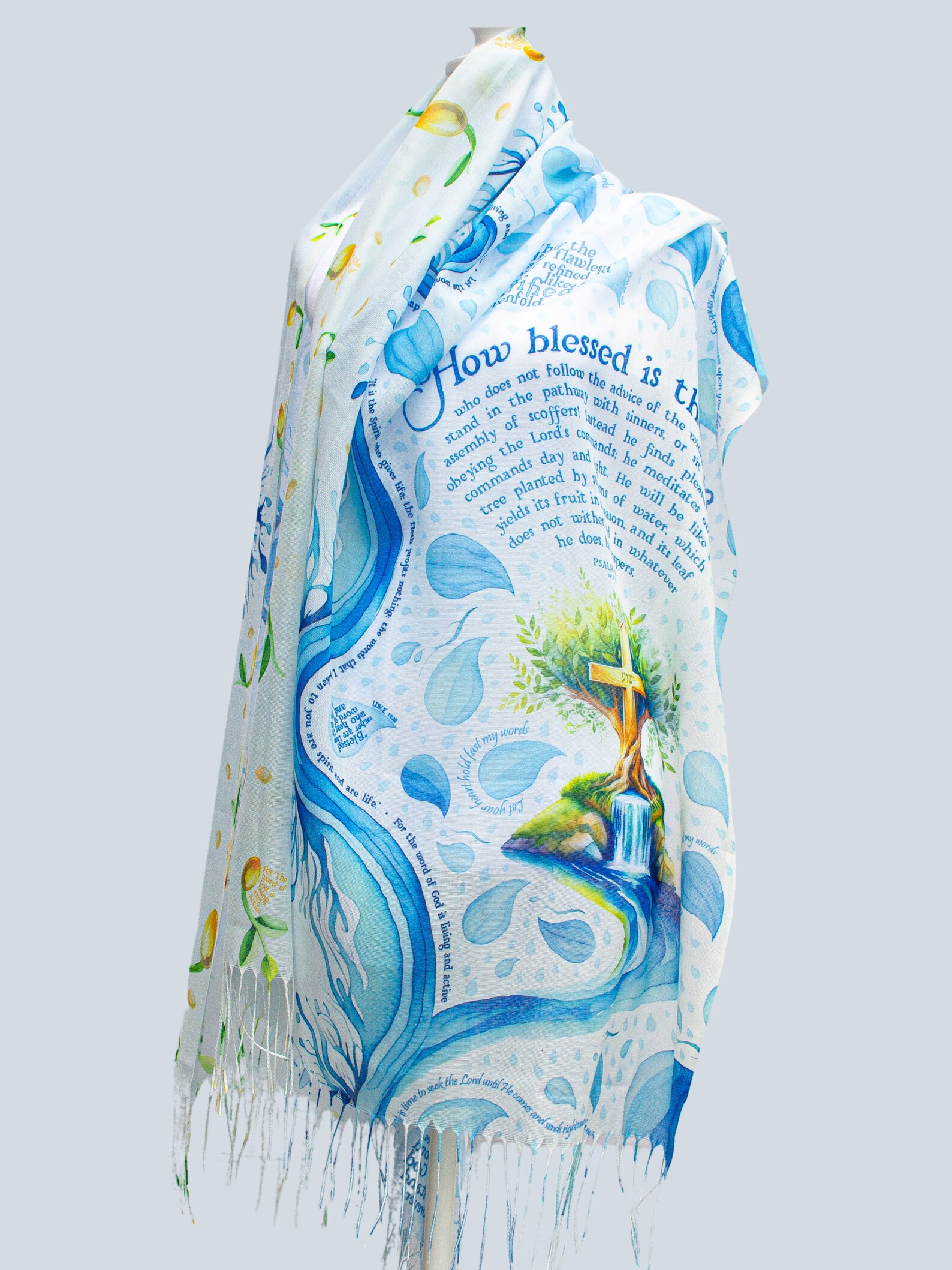 Seed of Life Prayer Scarf: Christian Head Covering, Bible Accessory - Etsy