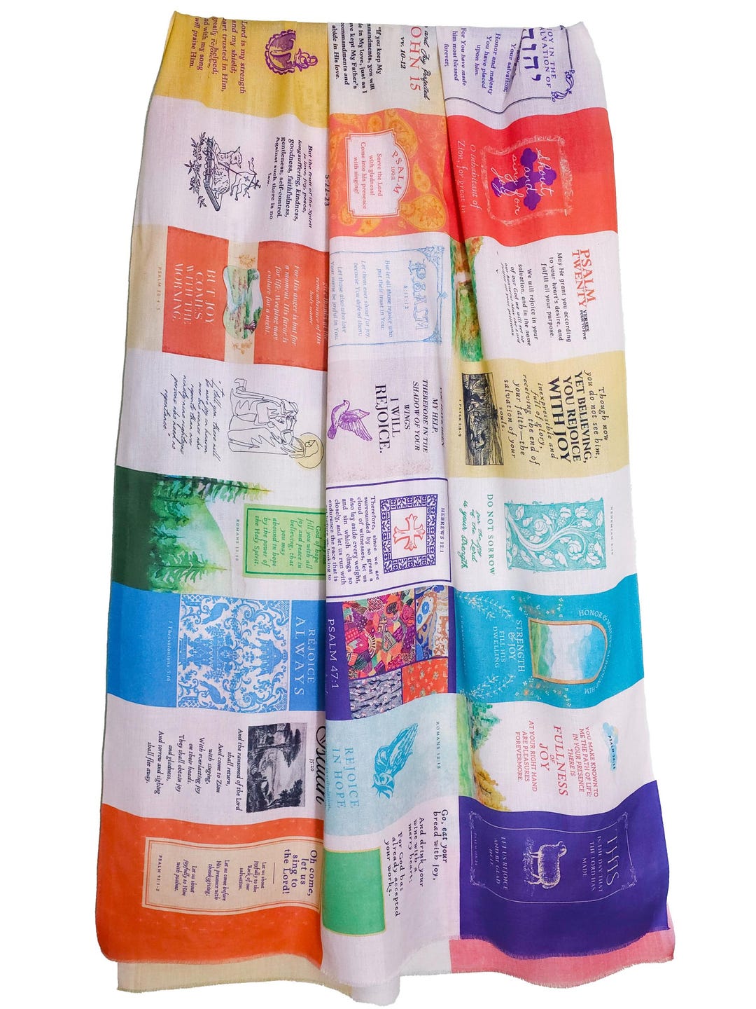 Christian Prayer Scarf: Colorful Cotton Bible Verse Shawl, Faith ...