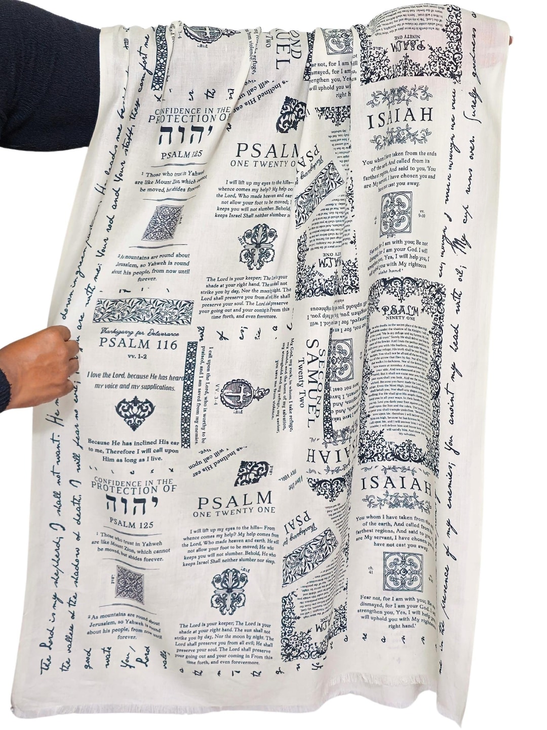 Organic Cotton Prayer Shawl: Scripture Scarf With Protection Bible ...