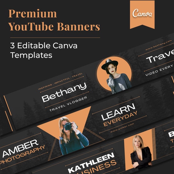 Youtube Banner Template Editable Premium Banner Template - Etsy