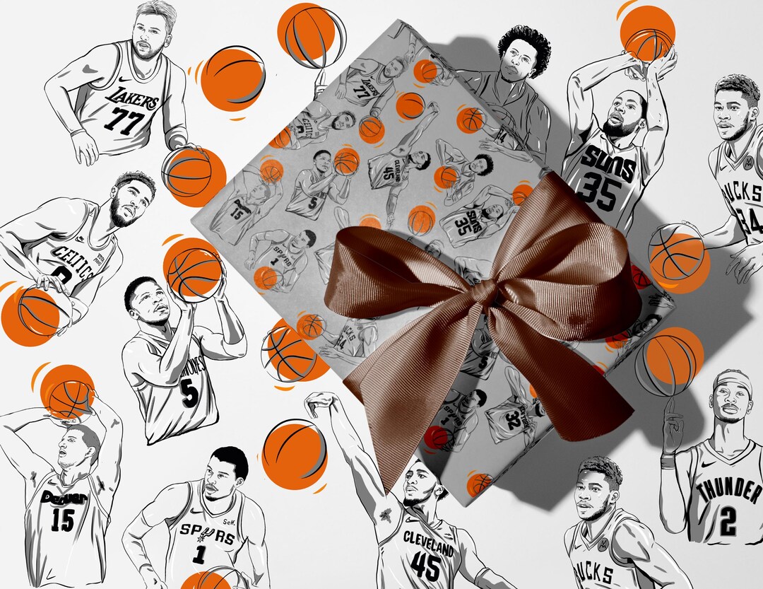 All-stars Wrapping Paper | Basketball Players Gift Wrap - Etsy