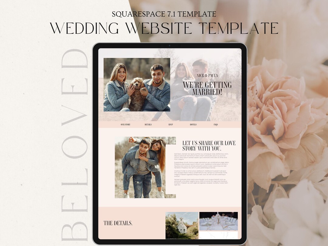 Wedding Website Squarespace Template, Invitation, RSVP, Editable ...