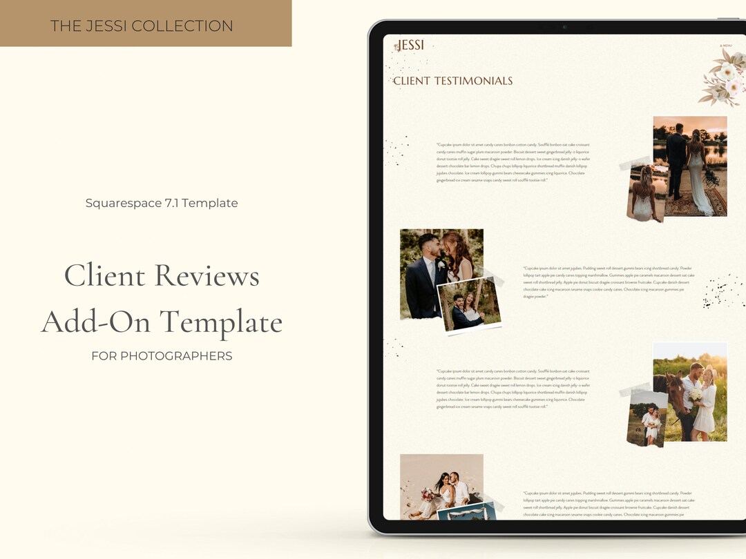 Squarespace Template 7.1 Website Client Review Page Add-on - Etsy