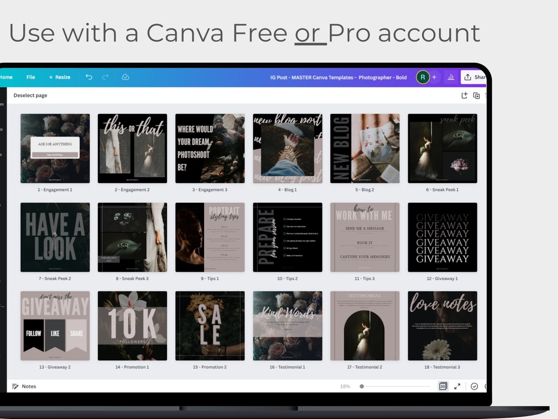 30 Instagram Post Templates Canva Social Media Templates for ...