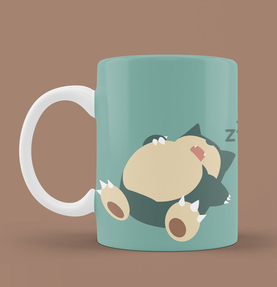 Sleepy Snorlax Ceramic Mug (11.8oz), Office Mug, Gaming Mug, Microwave ...