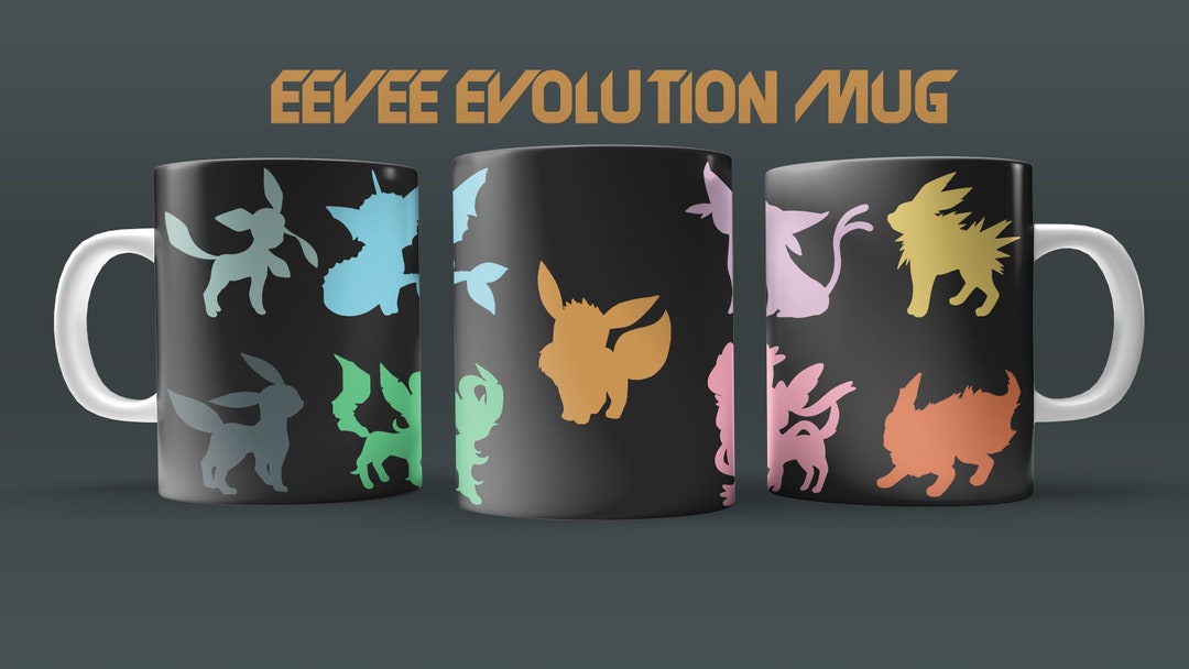 Eeveelution Ceramic Mug (11.8oz), Office Mug, Gaming Mug, Microwave ...