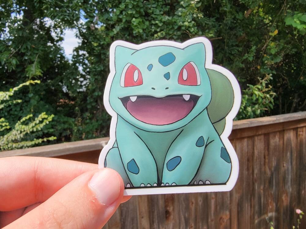 Cute Bulbasaur Sticker, Vinyl Sticker, Waterproof Sticker, Laptop ...