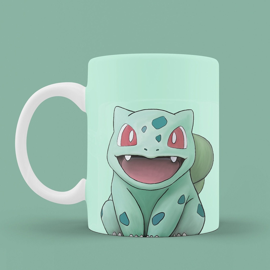 Poke Bulbasaur Ceramic Mug (11.8oz), Office Mug, Gaming Mug, Microwave ...