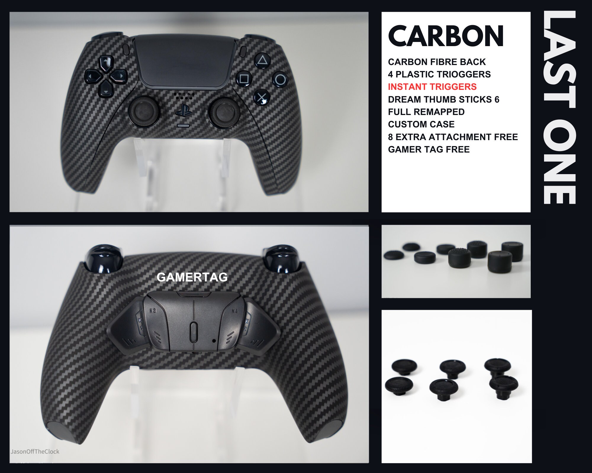 PS5 CARBON Fibre/camo CONTROLLERS With 4 and 2 extremerate Back Buttons ...