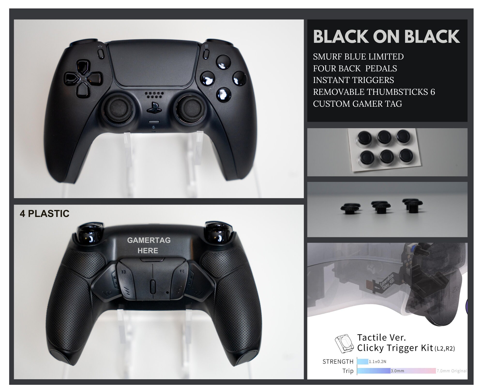 Sony Playstation 5 PS5 Dualsense Wireless Custom 4 Paddle Remap Pro ...