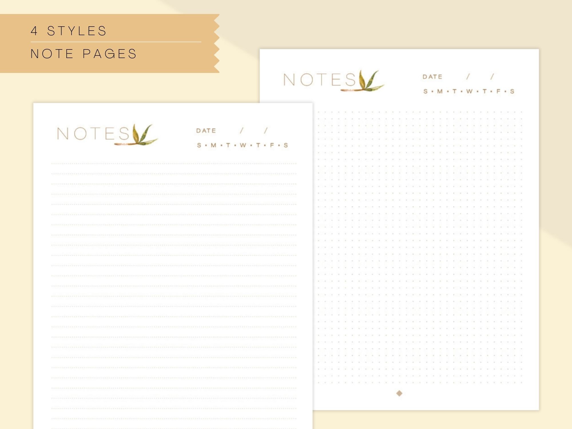 Printable Note Pages, Minimalist Lined Paper for Note-taking, Printable ...