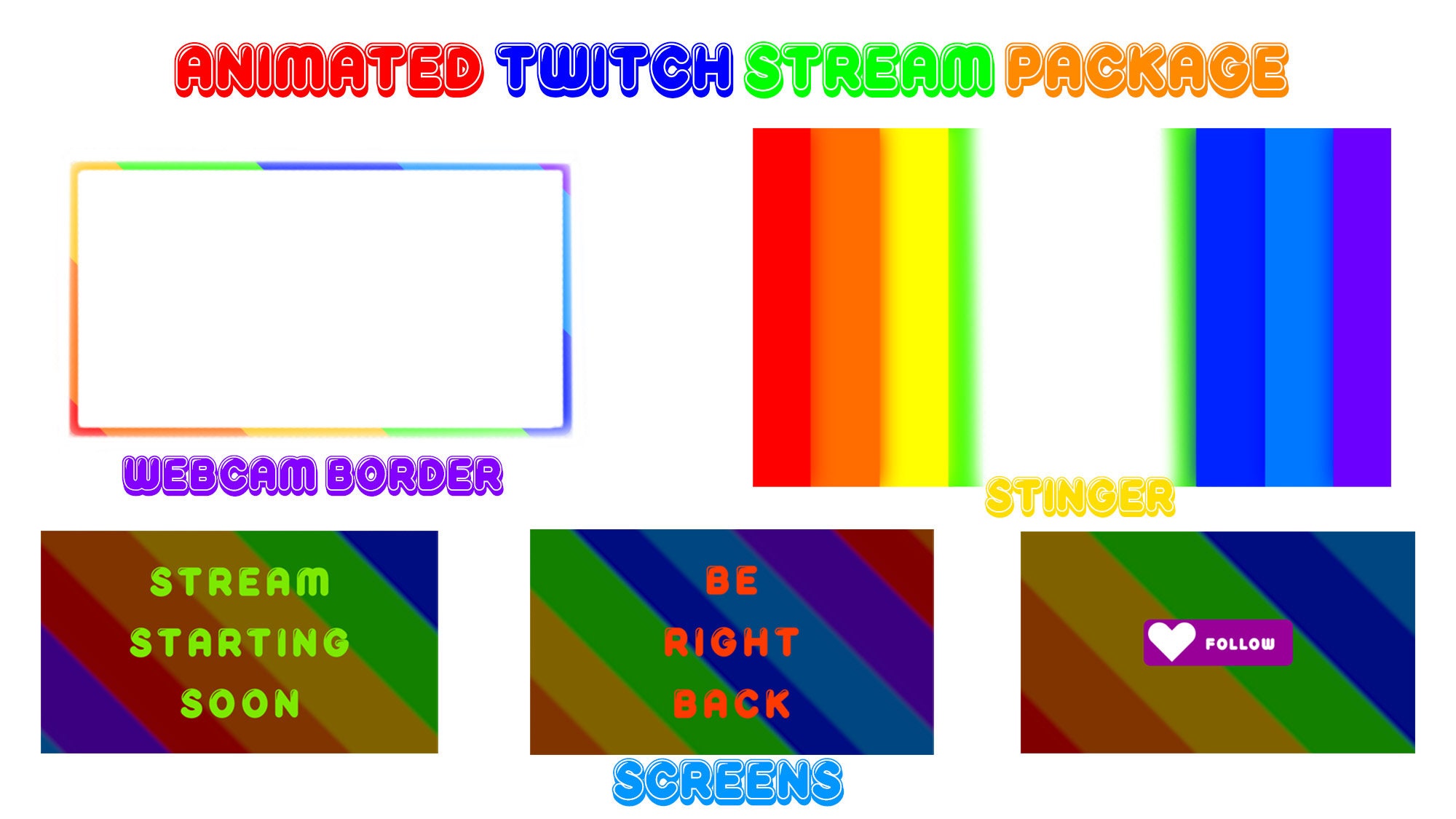 Pride Month Twitch Stream Overlays - Etsy